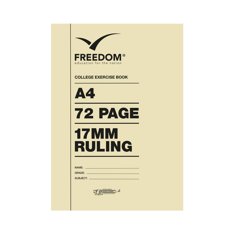 A4 72 Pages College Exercise Book Ruled 17MM — Statesman Stationery