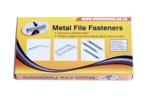 Statesman File Fasteners 80mm Metal 50's — Statesman Stationery