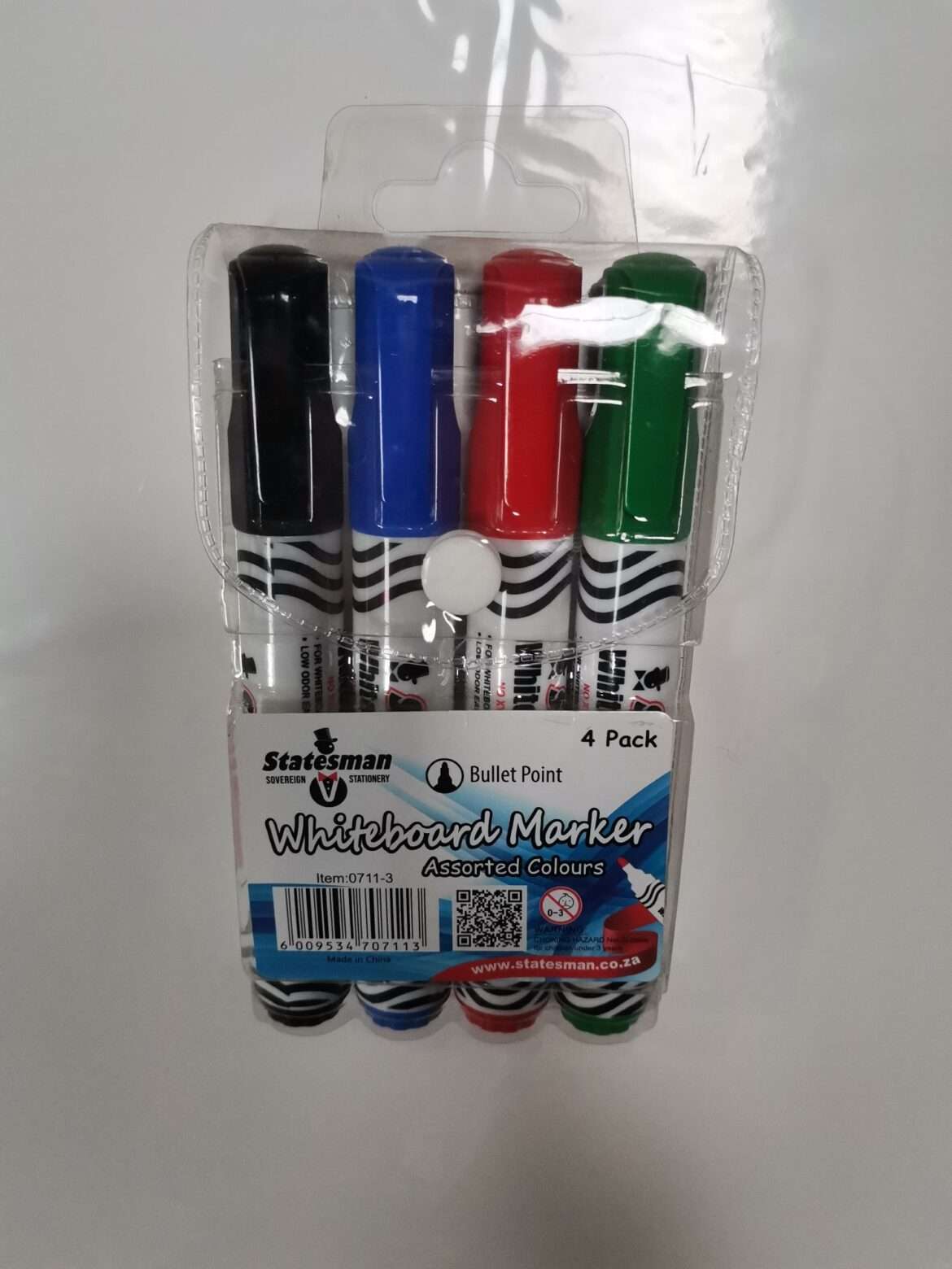 Whiteboard Markers 4 Pack (Black, Blue, Red, Green) — Statesman Stationery