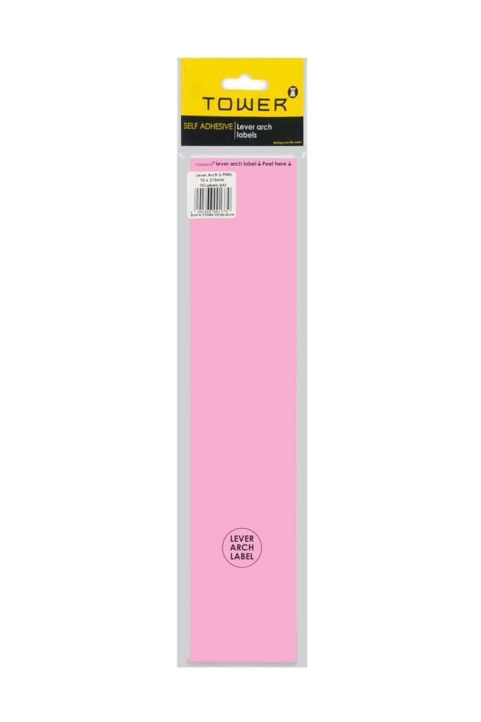 Tower Labels Lever Arch 12's Light Pink — Statesman Stationery