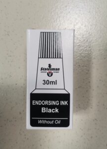 Statesman Endorsing Ink Black 30ml — Statesman Stationery