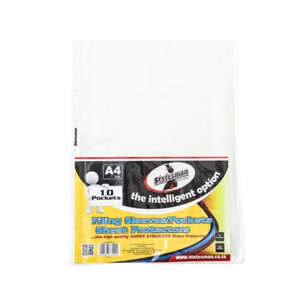A4 Filing Sleeves/Pockets 10 Pack — Statesman Stationery